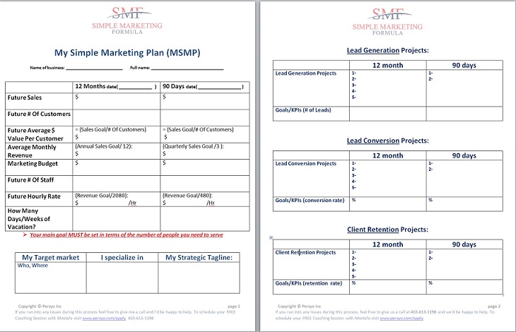 Simple Marketing Plan Template by Persyo